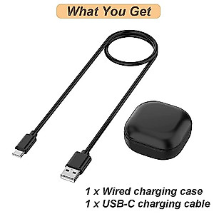 Charging Case for Samsung Galaxy Buds Pro (SM-R190), Replacement Charger Cradle Station Box with USB Type-C Cable for Galaxy Buds Pro Earbuds (Black)