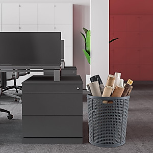 Parlynies Plastic Laundry Basket, Portable Clothes Hamper for Toys, Dirty Clothes, Grey, F