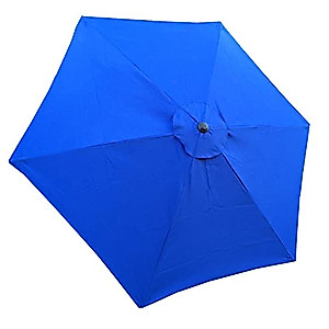 BELLRINO Decor Replacement Strong & Thick Patio Umbrella Canopy Cover for 7.5 ft 6 Ribs (Canopy Only) - Royal Blue