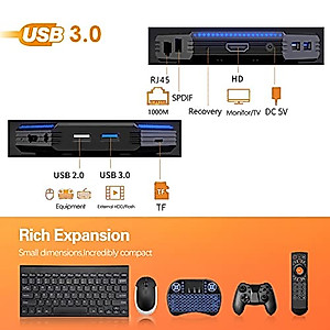 Android 11.0 TV Box, Android Box 4GB RAM 64GB ROM, Supports 2.4G/5G Dual Wi-Fi, USB 3.0, Support 4K,BT4.1, H.265 Smart TV Box, with Remote Control