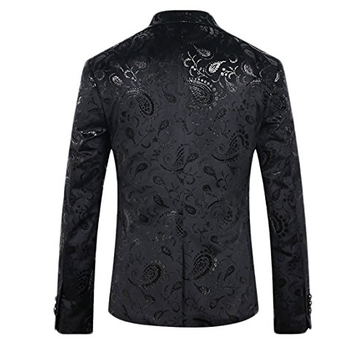 Men's luxury Casual Dress Suit Slim Fit Stylish Blazer Black Large, Black, Large