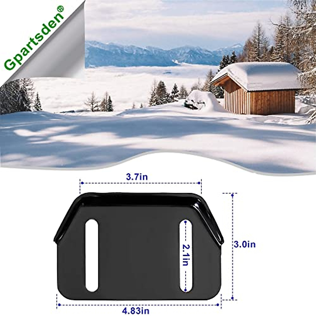 Gpartsden 784-5580 Slide Shoes Replacement for MTD Snow Thrower Cub Cadet Yardman 784-5580-0637 Snow Blower 2 Pack (Skia Black)