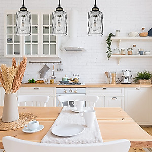 Canomo 3 Packs Hammered Glass Light Shade Cylinder Water Ripple Glass Lamp Shade Replacement 6 Inch Height Fit 2-1/4 Fitter for Wall Lamps Chandeliers or Ceiling Lamps