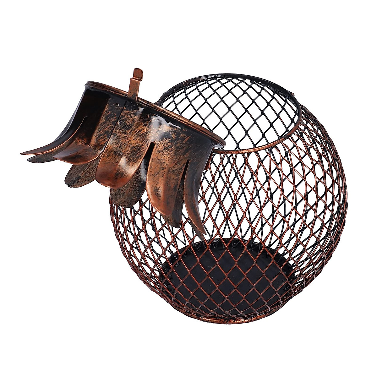 Restokki Wine Cork Container Iron Pineapple Shaped Wine Bottle Picture Frames Cork Storage Box Ornament for Home Bar Decoration