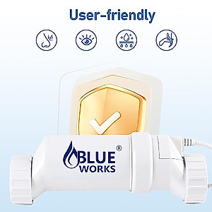 BLUE WORKS Salt Cell Model Number: BLT9H Compatible with Hayward Goldline AquaRite T-Cell-9 | Cell Plates provided by American Company | 2-Year USA Warranty (White)