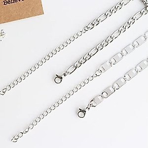 C Silver Initial Anklet for Women Silver Cuban Link Anklet Bracelet for Women Men Dainty Letter Name Ankle for