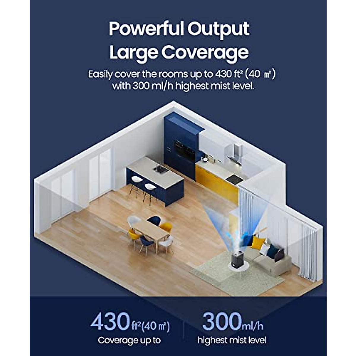 raydrop Humidifiers for Bedroom (6.5L), Ultrasonic Cool Mist Humidifiers for Large Room, Home, Plant, Quiet Air Vaporizer with Night Light, Easy to Clean, 42h Work Time, Auto Shut-Off (Black)