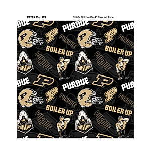 Purdue University Cotton Fabric with New Tone ON Tone Design Newest Pattern+
