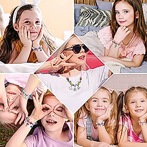 DIY Bracelet Making Kit for Girls, Thrilez 97Pcs Charm Bracelets Kit with Beads, Pendant Charms, Bracelets and Necklace String for Bracelets Craft & Necklace Making, Gift Idea for Teen Girls