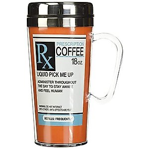 Spoontiques - Acrylic, Insulated Travel Mug - Prescription Coffee Cup - Coffee Lovers Gift - Funny Coffee Mug