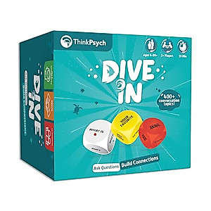 ThinkPsych 400+ Family Conversation Starters Dice & Card Game - Conversation Cards for Ages 6-99 - Best Family Games for Kids and Adults