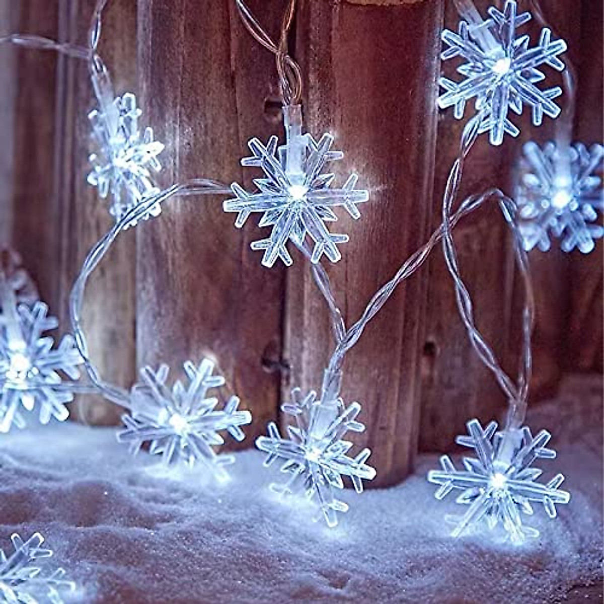 PrettyMarry Christmas Led Snowflake Outdoor Lights 33FT 50 Waterproof Indoor Snow Light for New Year Party Birthday Wedding Use in Living Room Bedroom Garden Roof Eaves White Color