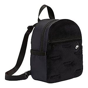Nike Sportswear Futura 365 Velour Mini Backpack (One Size, Black/Black)