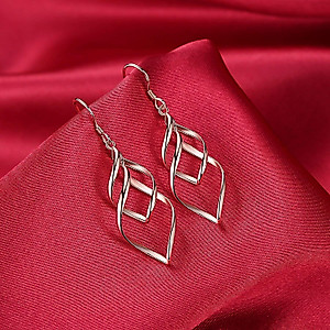 Rose Gold Earrings for Women Infinity Twist Dangle Earrings With Sterling Silver Post Birthday Gifts for Women