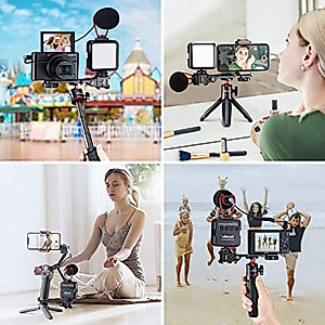 Osmo Mobile 4 Mount, PT-13 Camera Bracket Tripod Cold Shoe Mount for Mic Light Stand Compatible with DJI Osmo Mobile 3 4 Zhiyun Smooth 4 q q2 Moza Mini s Hohem isteady Gimbals Stabilizer