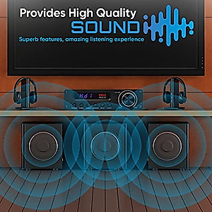 Pyle - PFA560BT - Wireless Bluetooth Home Audio Amplifier - 100W 5.1 Channel Home Theater Power Stereo Receiver, Surround Sound w/HDMI, AUX, FM Antenna, Subwoofer Speaker Input, 12V Adapter