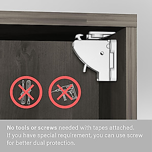 Heart of Tafiti Magnetic Cabinet Locks (6-Packs 1 Key), Baby Proofing Drawer Lock, Multi-Purpose Cupboard Drawers Latches, Safe & Easy Install, Strong Adhesive, No Screws or Tools Needed.