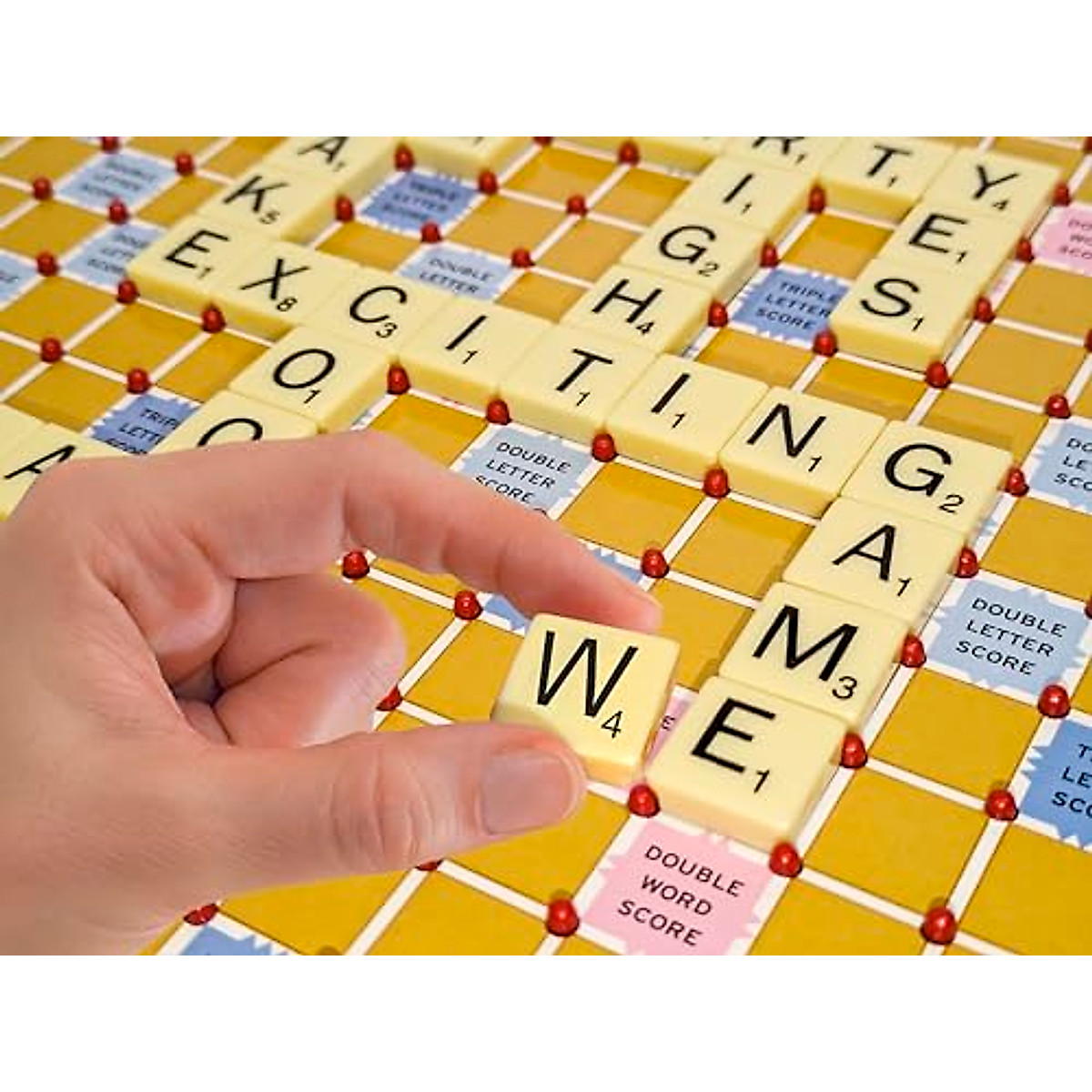 Tile Lock Scrabble by Winning Moves Games USA, Innovative Gameboard "Locks" Tiles In Place, for 2 to 4 Players, Ages 8 and Up