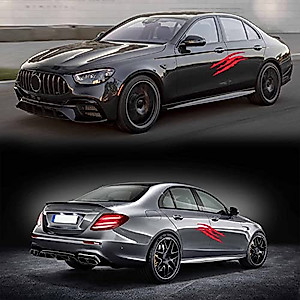 Beypovk 2PCS Monster Claw Scratch Mark Decals, Automotive Exteriors Waterproof Vinyl Headligh Sticker for Sports Cars, SUVs, Pickups, Motorcycles (Red)
