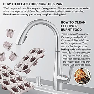 CHEFMADE Canele Mold Cake Pan, 12-Cavity Non-Stick Canele Muffin Bakeware Cupcake Pan for Oven Baking (Champagne Gold)