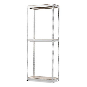 Baxton Studio Gavin White Metal 3-Shelf Closet Storage Racking Organizer