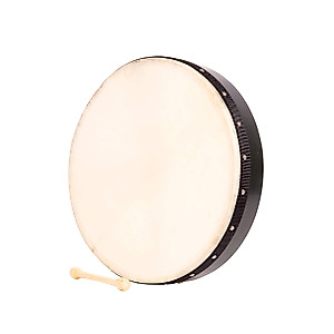 Professional 16” Diameter ‘Donard’ Bodhran in Plain Design with Tipper Beater Included - 3.5” Deep with Dark Green Finish