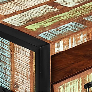 QJBSAVVA Coffee Table 39.4"x19.7"x16.1" Solid Wood Reclaimed,Bedside Tables Side Tables End Tables Entrance Tables Suitable for Meeting Rooms, Reception Rooms, Offices