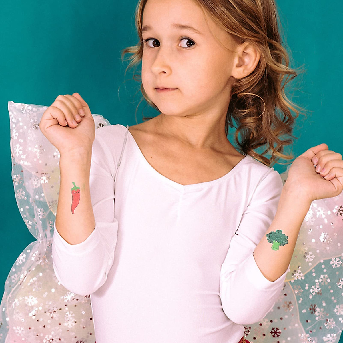 FOMIYES 10 Sheets of Kids Temporary Tattoos Fruit Vegetable Tattoo Stickers Cartoon Stickers Body Art Sticker Wall Stickers Kids Party Decorations Supplies