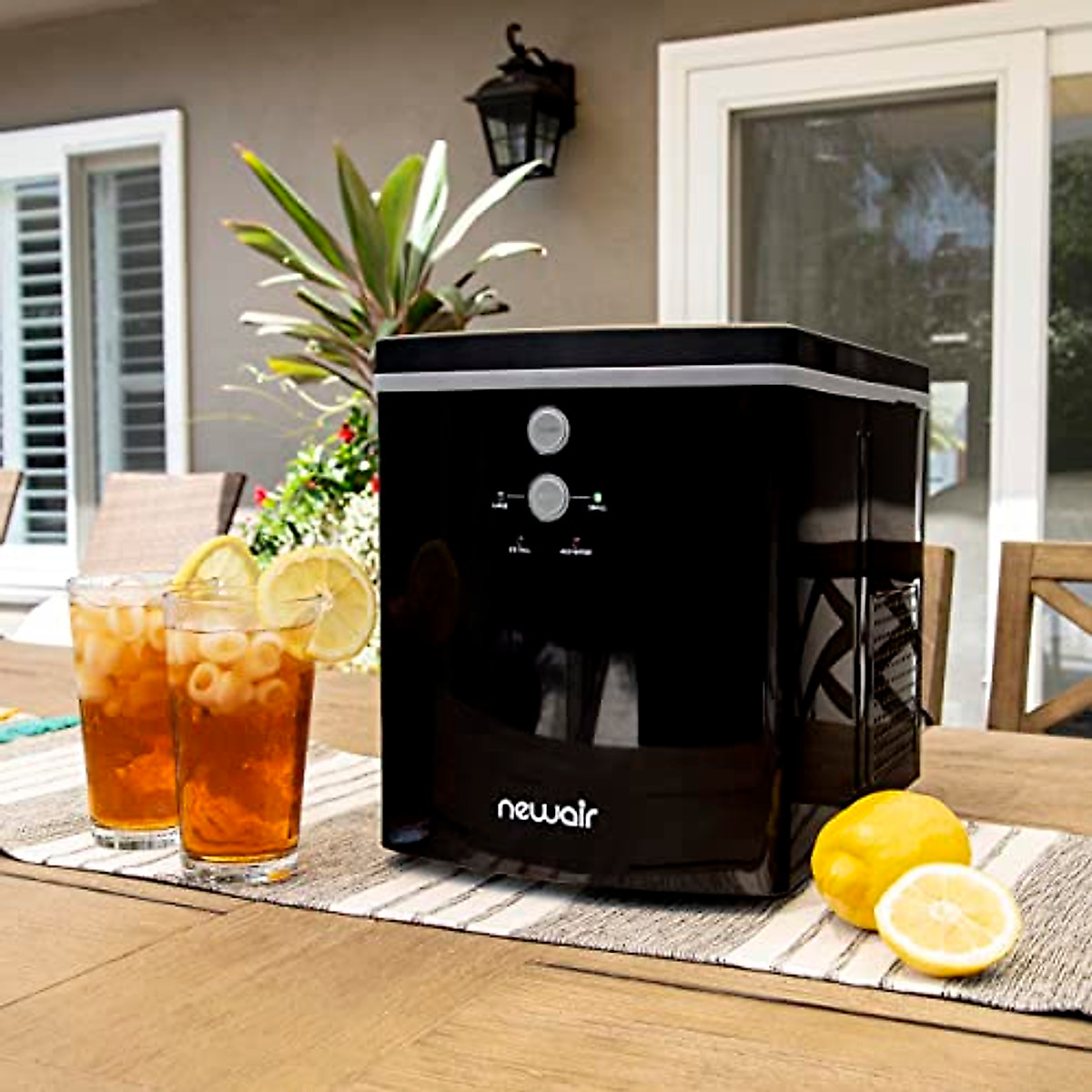 NewAir Black Portable Ice Maker | First Batch In Under 10 Minutes And 33 lb Daily | 2 Ice Size Bullets Daily, Perfect Machine For Kitchen Countertops, and RV NIM033BK00