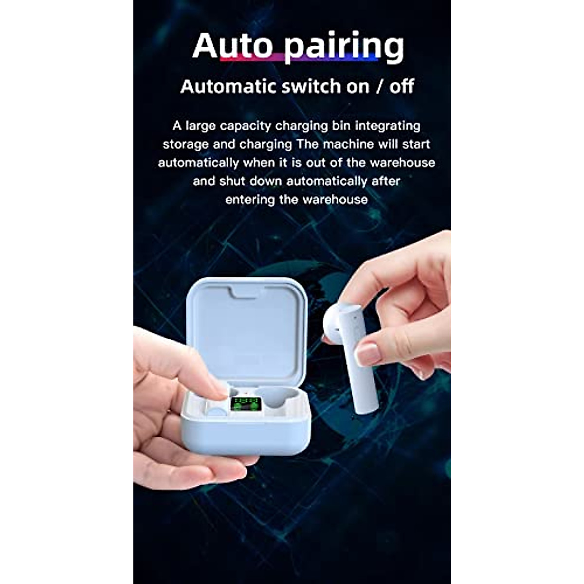 Apollo's Products Air6 Pro True Wireless Stereo Bluetooth Earbuds Noise Cancelling with Charging LED Charging Display (Compatible to iOS or Android)