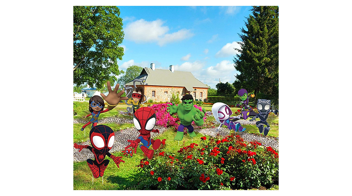 Spidey Friends Party Supplies - 8PCS Yard Signs Set