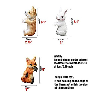 OXSNice Miniature Fairy Garden and Terrarium Flower Pot and Vase Hugger Ornaments Flower Animal Pots Hanging Garden Flower Pots Balcony Pendant Ornaments (Little Fox)