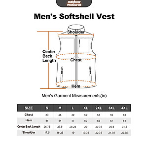 Outdoor Ventures Men's Running Vest Outerwear, Lightweight Windproof Fleece-Lined Softshell Sleeveless Jacket for Golf