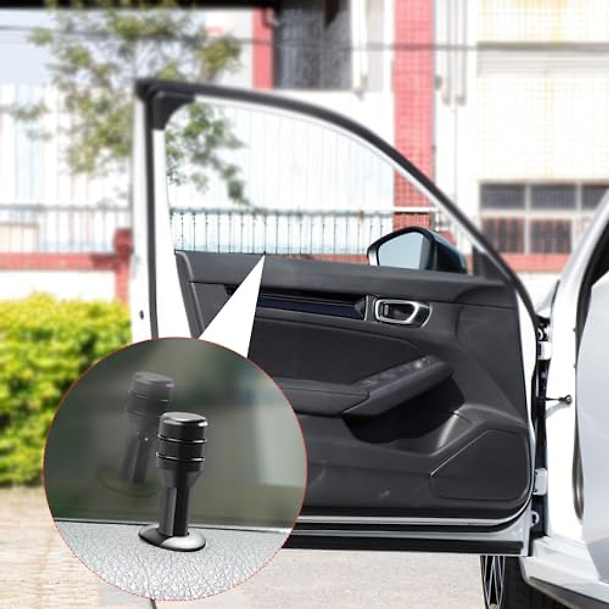 Hawyet 4 PCS Car Door Lift Bolt, 1.93" Safety Door Metal Lock Knob Pull Pin Replacement, Simple Personalized Door Lock Status Button Cover, Universal Interior Accessories for Most Cars (Black)