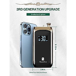 MelodySusie Electric Nail Drill Machine, Rechargeable 30000RPM Efile for Acrylic Nail, Portable Nail File with 6 Nail Drill Bit Set, SR3 Jade (Black)