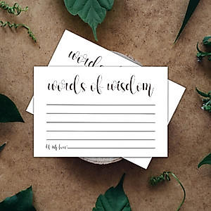50 Words of Wisdom Advice Cards, Blank Advice Cards, Guest Book Alternative for Graduation, Bridal or Baby Shower Party Games, Boy or Girl Baby Predictions.4" x 6"