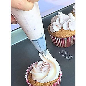 Keenpioneer Piping Bag - Disposable Cake Decorating Bag 56 Count (16 inch, Clear) and 100 Count (12 inch, Clear)