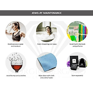 Giorgio Bergamo 925 Italian Sterling Silver 3mm Ball Bead Moon Cut Chain, Yellow Gold Dog Tag Solid Necklace, (20)