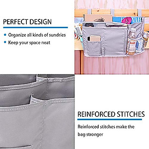 DIFFLIFE Bedside Storage Organizer, 8 Pockets Hanging Storage Bag Organizer Holder,2019 Bedside Caddy for Bunk Dorm Rooms & Hospital Bed Rails（Green） (YUNDA118)