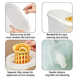 Plastic Drink Dispensers，3.9 Litre Fridge Water Lemonade Pitcher Beverage Juice Dispenser With Infuser Drink Containers With A Spigot For Parties