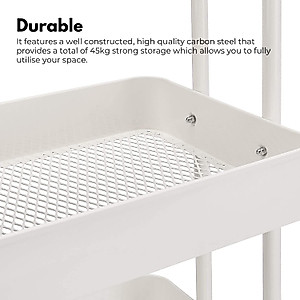 EKKIO Rolling Cart, 3 Tier Rolling Cart, Storage Cart, Rolling Carts with Wheels, Book Cart, Craft Cart, Lash Cart, Rolling Storage Cart Organizer, Nail Cart, Baby Cart, Bathroom Cart, Diaper Cart