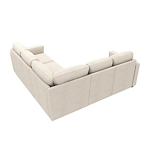 HONBAY Modular Sectional Sleeper Sofa with Pull Out Bed, L Shaped Sectional Couch with Storage Seat, Convertible Sectional Couches for Living Room, Beige