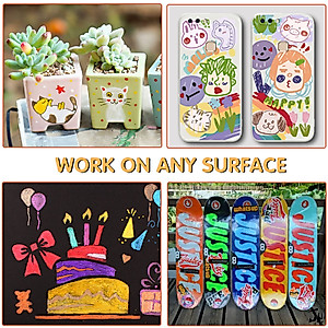 RESTLY Acrylic Paint Pens, 60 Colors Acrylic Paint Marker, 0.7mm Extra Fine Paint Pens for Canvas, Rock Painting, Wood, Glass, Metal, Ceramic, stone