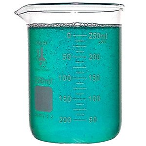 Beaker, Flask, Cylinder Set, 3.3 Boro. Glass - 3 Pieces - 250ml Beaker, 250ml Flask and 100ml Cylinder, Karter Scientific 214Z2