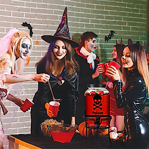 FillTouch 1 Gallon Glass Beverage Dispenser with Metal Stand Stainless Steel Spigot Outdoor Drink Dispenser Glass Drink Container Dispensers for Parties Lemonade Tea Cold Water(Black,Halloween)