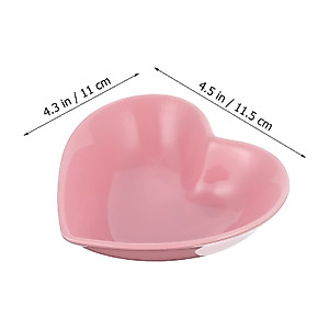 ULTNICE 2 Pcs Ceramic Salad Bowl Heart Shaped Ice Cream Bowl Pudding Bowls Dessert Bowls Sauce Dishes for Kitchen