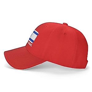 Support Israeli,I Stand with Israel Flag Baseball Cap Women Trucker Hat Men Dad Hat Adjustable Snapback Hat Red