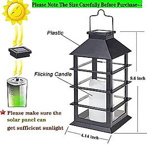 AicooFest Solar Lantern Outdoor Hanging Solar Candle Lights Decorative Table Lantern Waterproof Flameless LED Candles for Your Home Garden Table Patio