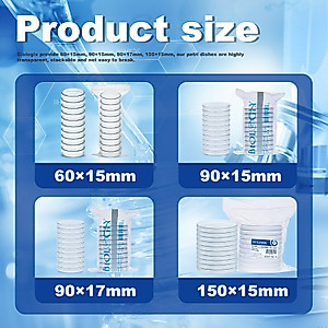 CryoKing 500 Pack Petri Dish, 60×15mm Sterile Thick Petri Dishes with Lid, Clear Stackable Thick Plastic Culture Dishes for Lab Experiment, School Science Project, Myclogy, Biology