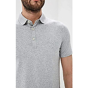 A|X ARMANI EXCHANGE Men's Short Sleeve Jersey Knit Polo, B09b Heather Grey, XXL